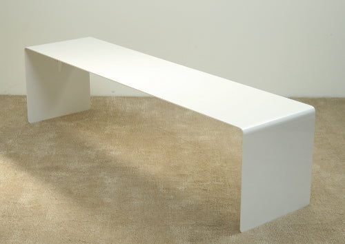 White Cooper Bench — Bridge Furniture & Props NY