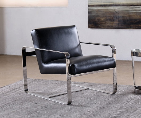 Mitchell Gold Armand II in Black Leather — Bridge Furniture & Props NY