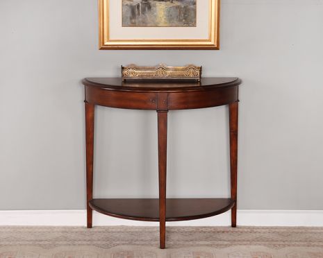 Demi-lune Console Table with Undershelf — Bridge Furniture & Props NY