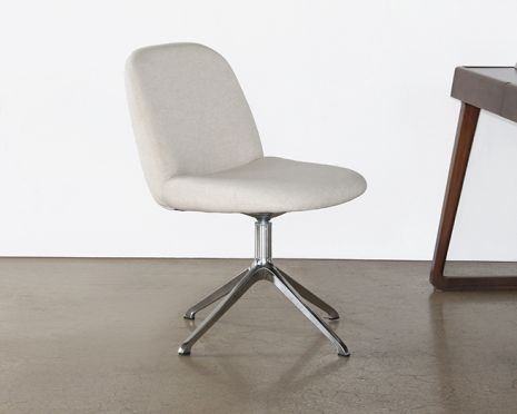 Off White Desk Chair With Swivel Base — Bridge Furniture & Props NY